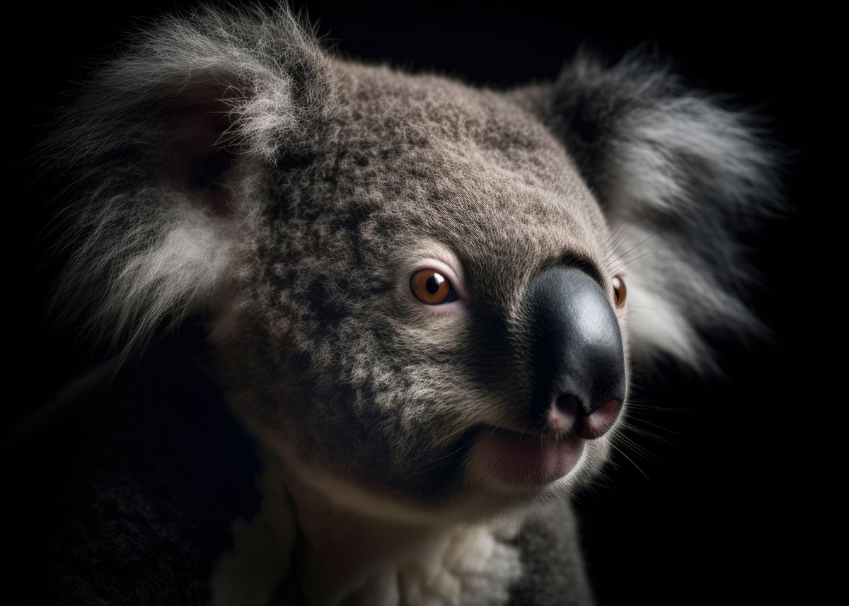 'Koala Portrait Dark' Poster by Steven Dijkshoorn | Displate