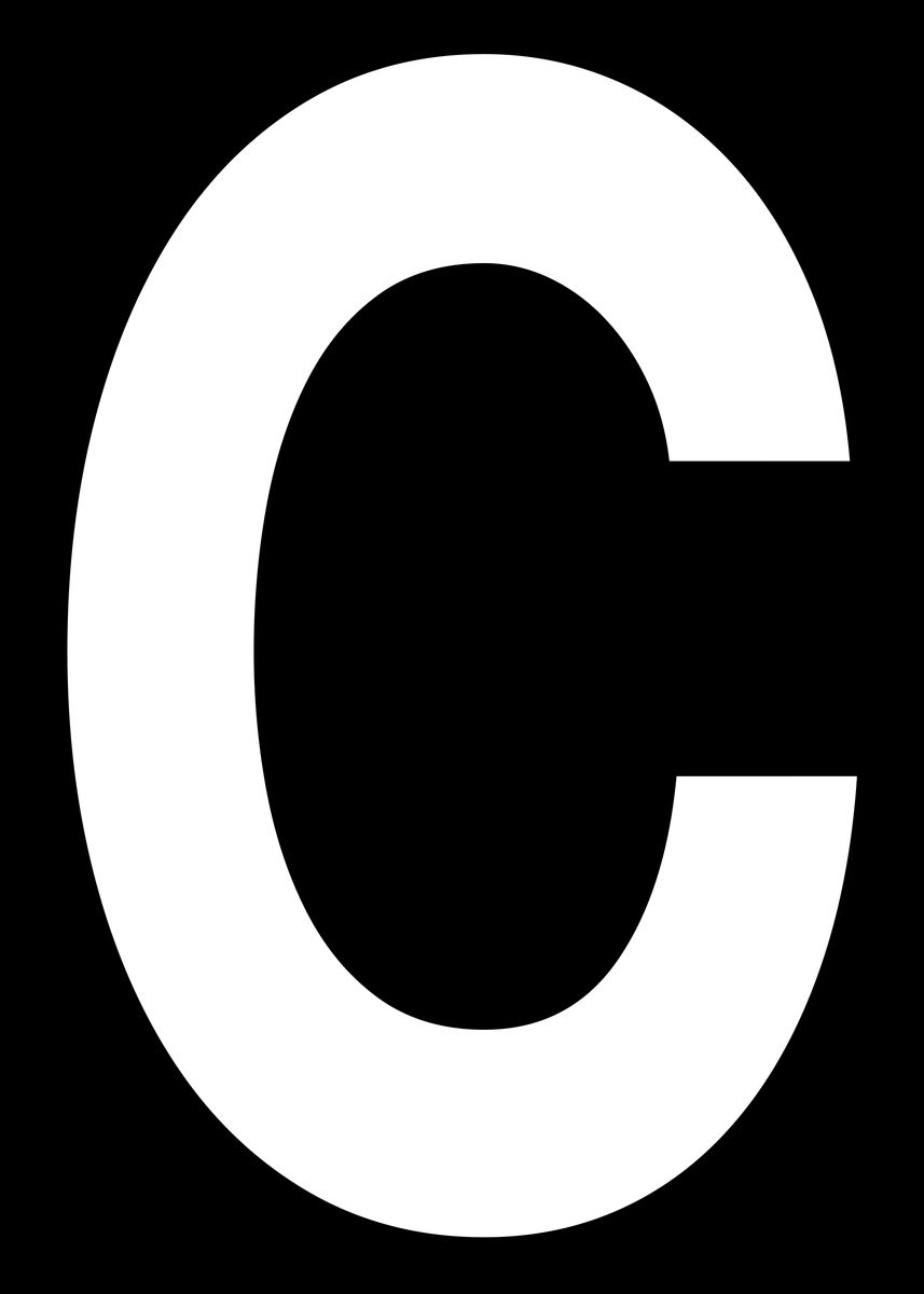 'Letter C in white' Poster, picture, metal print, paint by Bruce ...