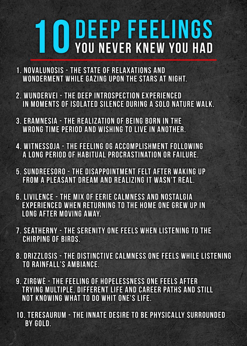 '10 Deep Feelings' Poster, picture, metal print, paint by HOLOSOMNIA ...