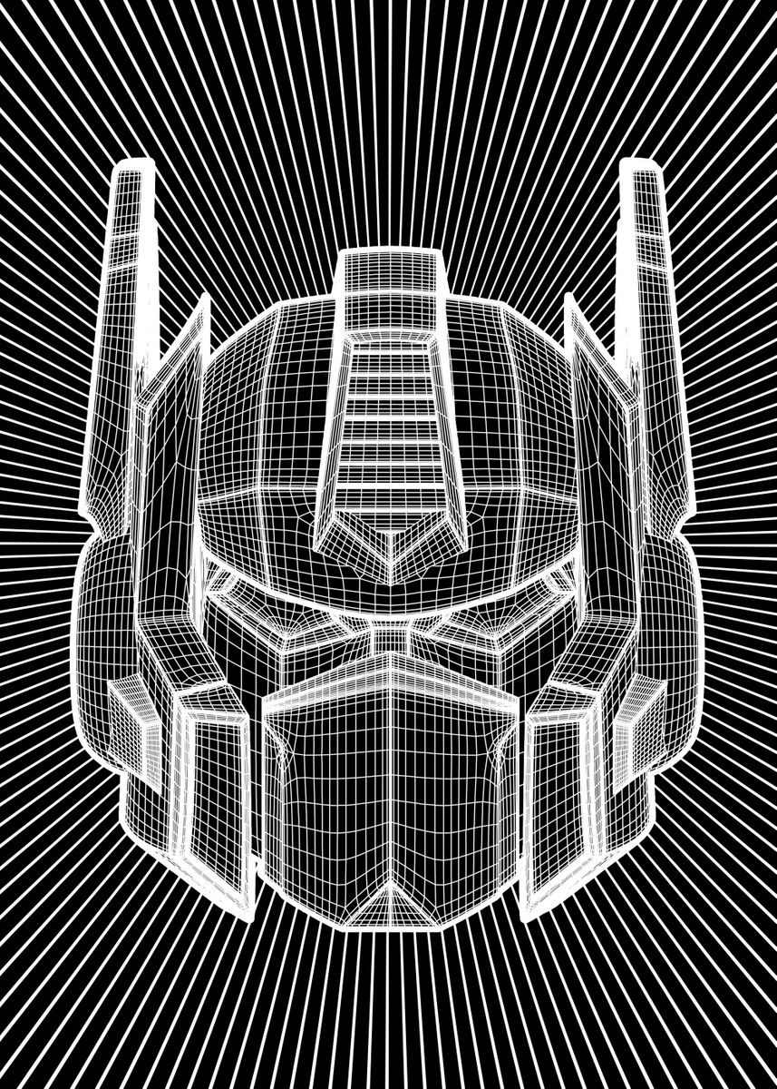 'Optimus Prime Wireframe' Poster, picture, metal print, paint by ...