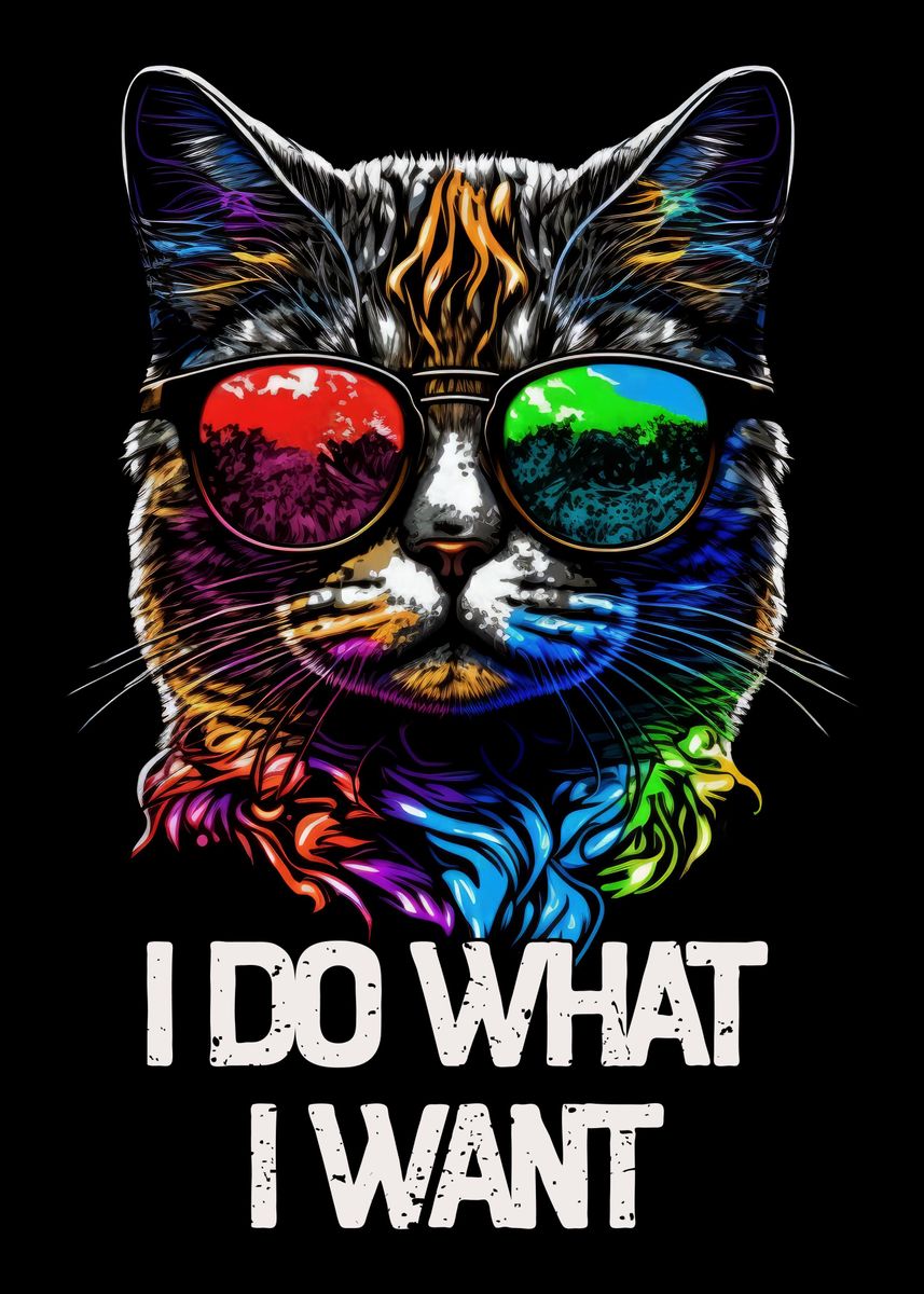 'I Do What I Want Cat' Poster by royalsigns | Displate
