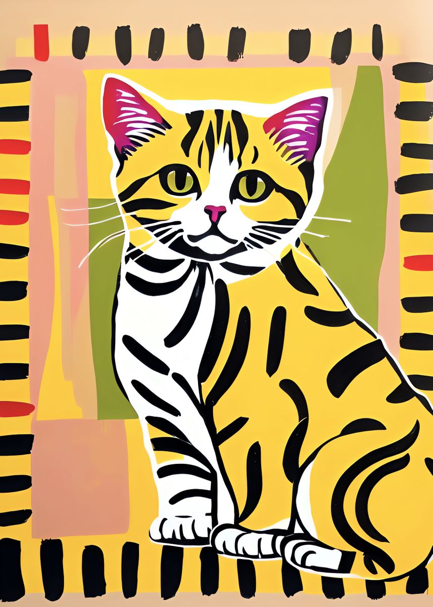 'Egyptian Kitten Painting' Poster, picture, metal print, paint by ...