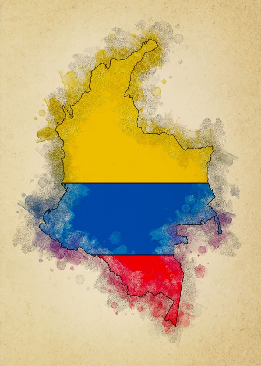 'Colombia' Poster, picture, metal print, paint by Eli Cassin | Displate