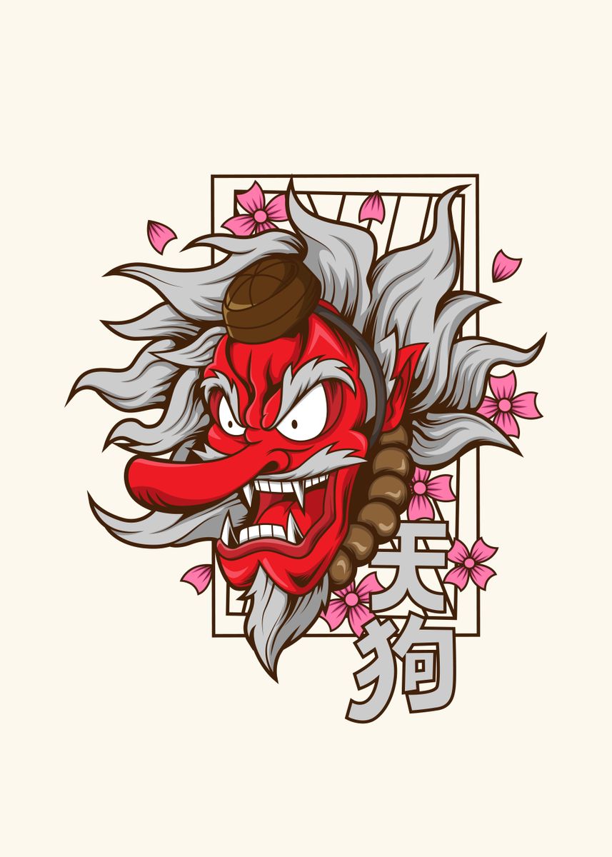 'Tengu' Poster, picture, metal print, paint by Faissal Thomas | Displate