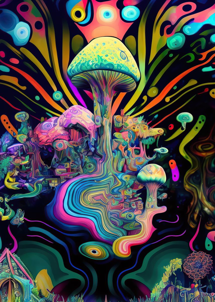 'psychedelic ' Poster by Silhouette Anime Art | Displate