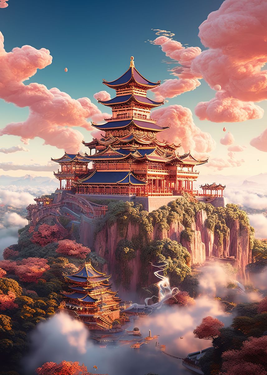 'Chinese landscape' Poster, picture, metal print, paint by NeoRowe ...