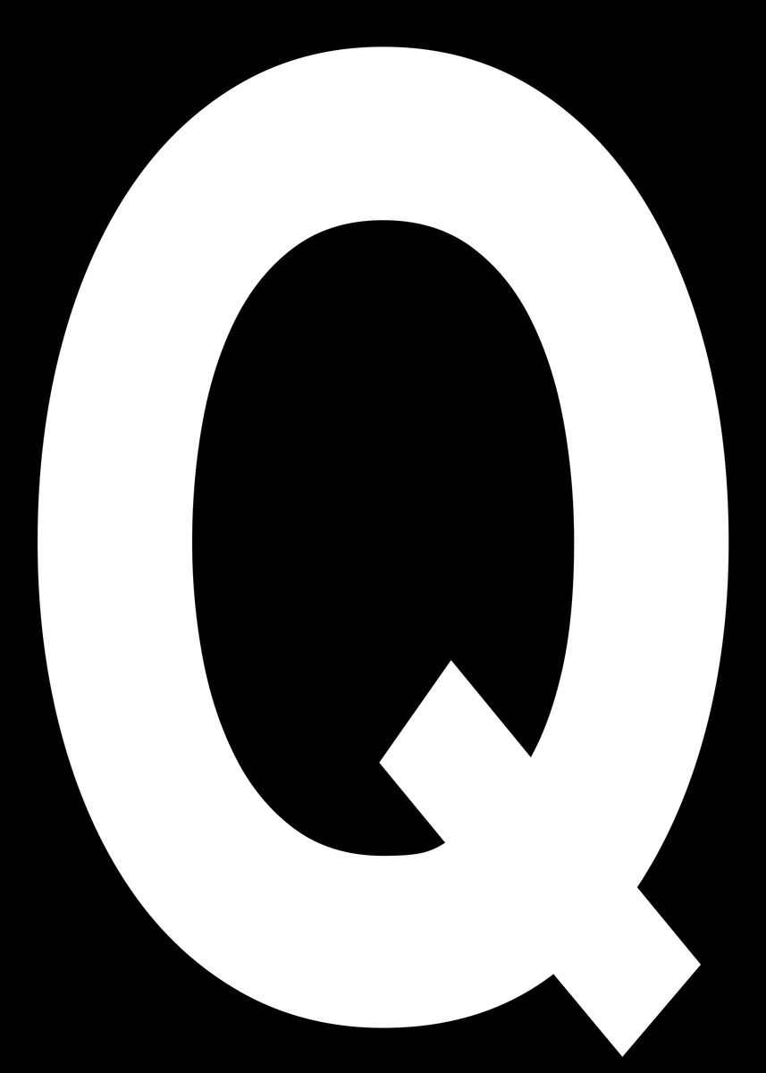 'Letter Q in white' Poster, picture, metal print, paint by Bruce ...