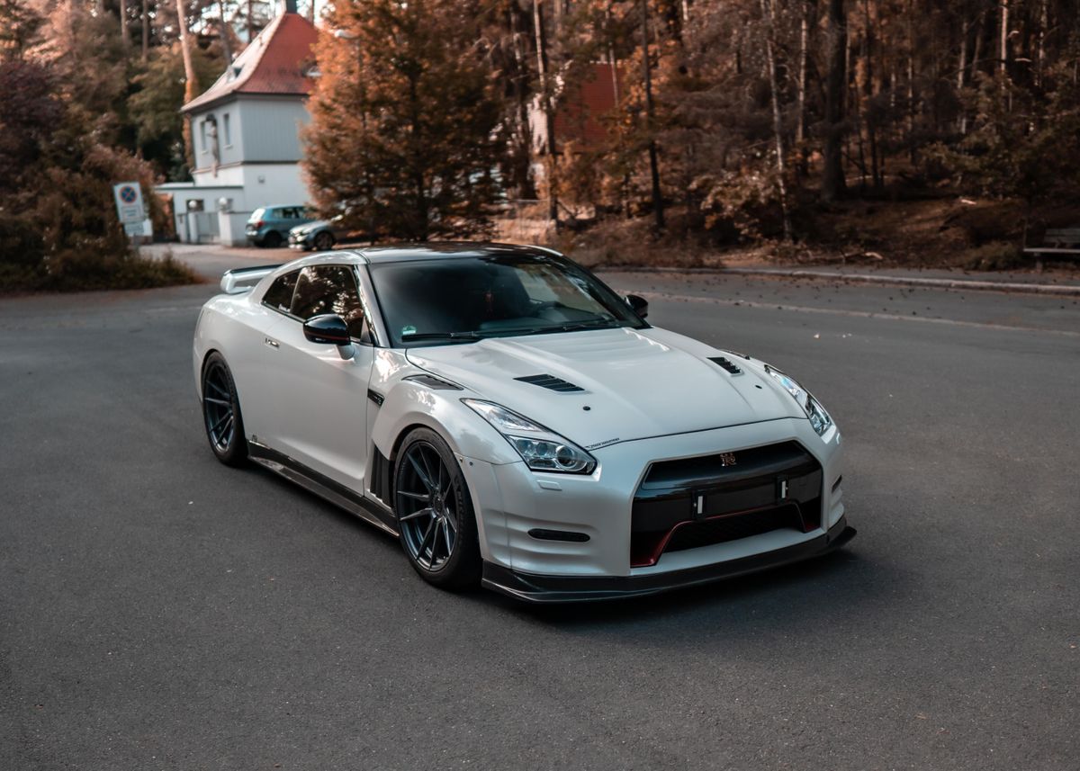 'White Nissan GTR Sport car' Poster by Bala Raja | Displate