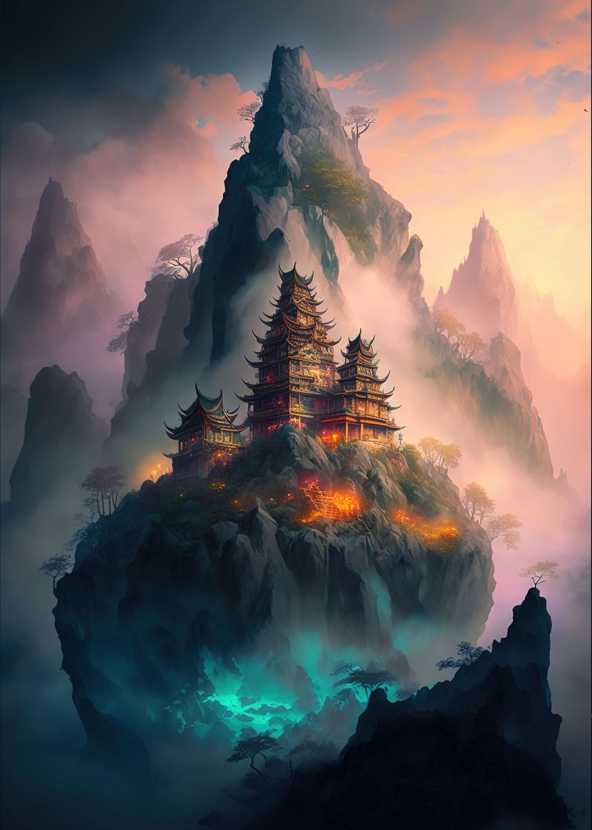 'Chinese landscape' Poster by NeoRowe | Displate