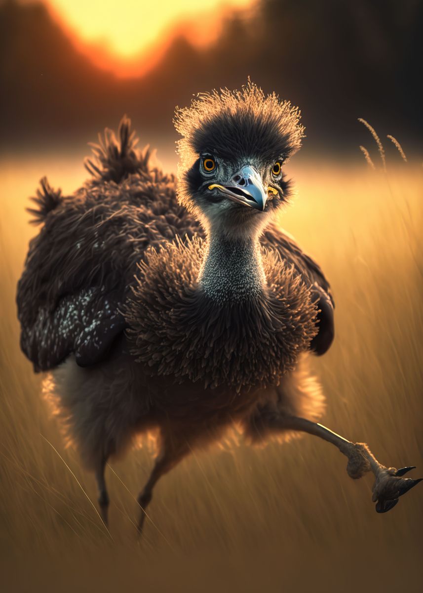 'Ostrich animal' Poster, picture, metal print, paint by MAD SPACE ...
