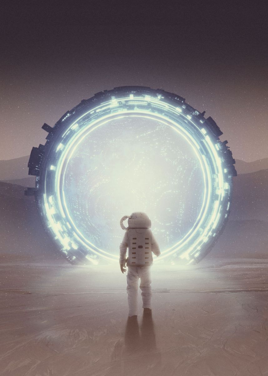 'Door astronaut anywhere' Poster by Azlan Xavier | Displate