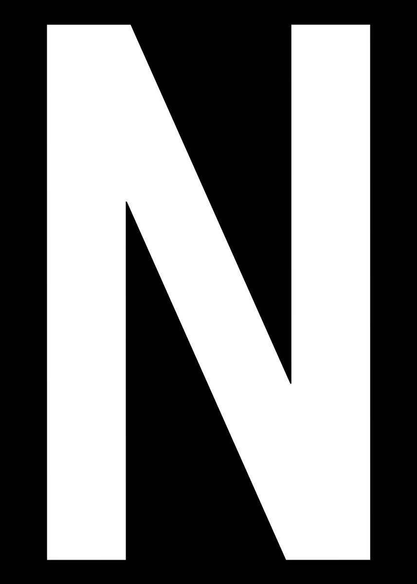 'Letter N in white' Poster, picture, metal print, paint by Bruce ...
