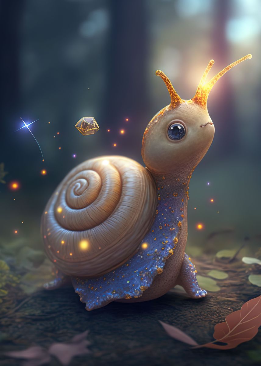 'Snail animal' Poster, picture, metal print, paint by DEMON SPACE ...
