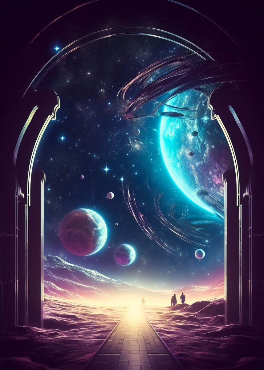 'Voyage through the Stars' Poster, picture, metal print, paint by ...