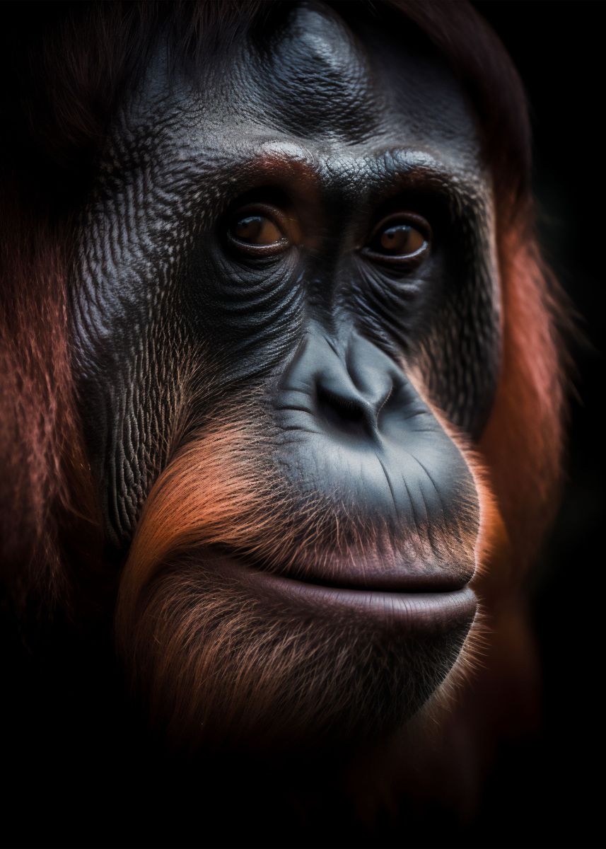 'Orangutan Profile' Poster by Zooscape Wildlife | Displate
