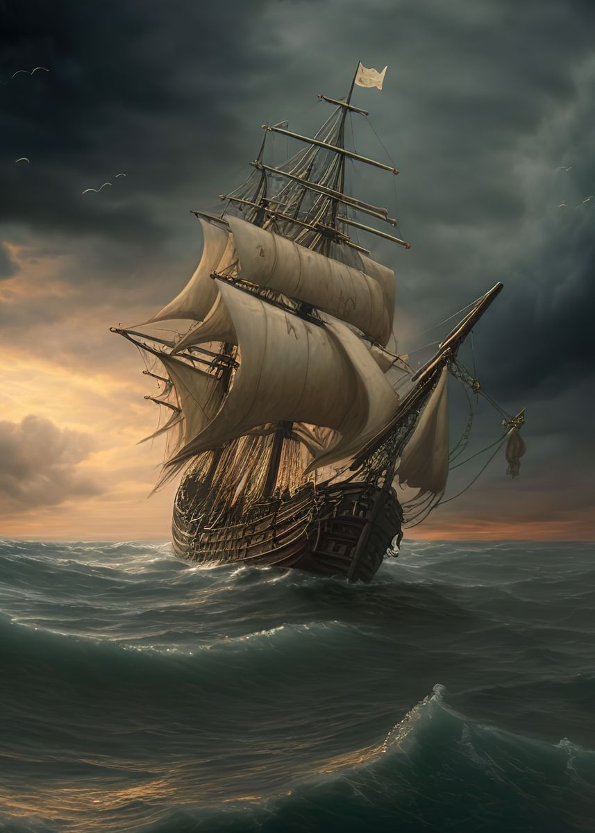 'pirate ship' Poster by I Love Displate | Displate