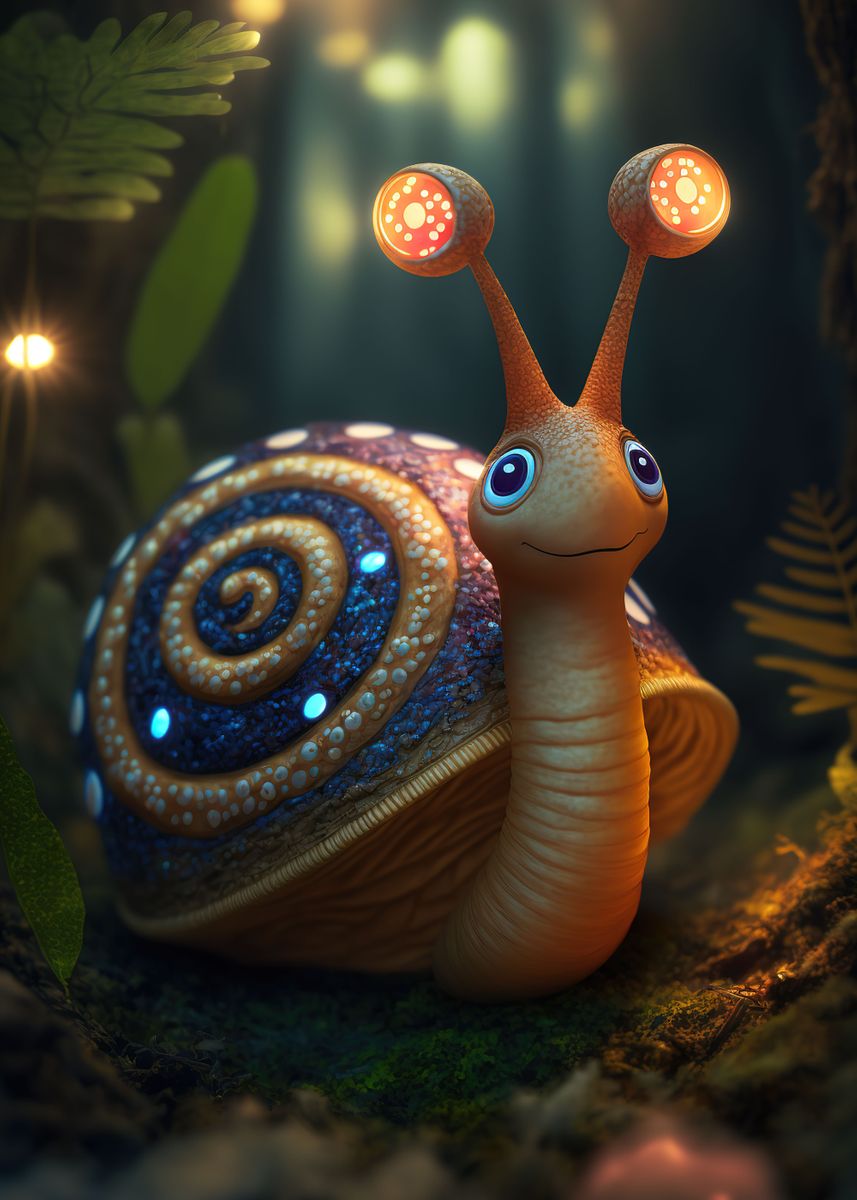 'Snail animal' Poster, picture, metal print, paint by King Kean | Displate