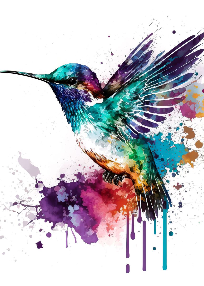 'Watercolor bird' Poster, picture, metal print, paint by Zaydan ...