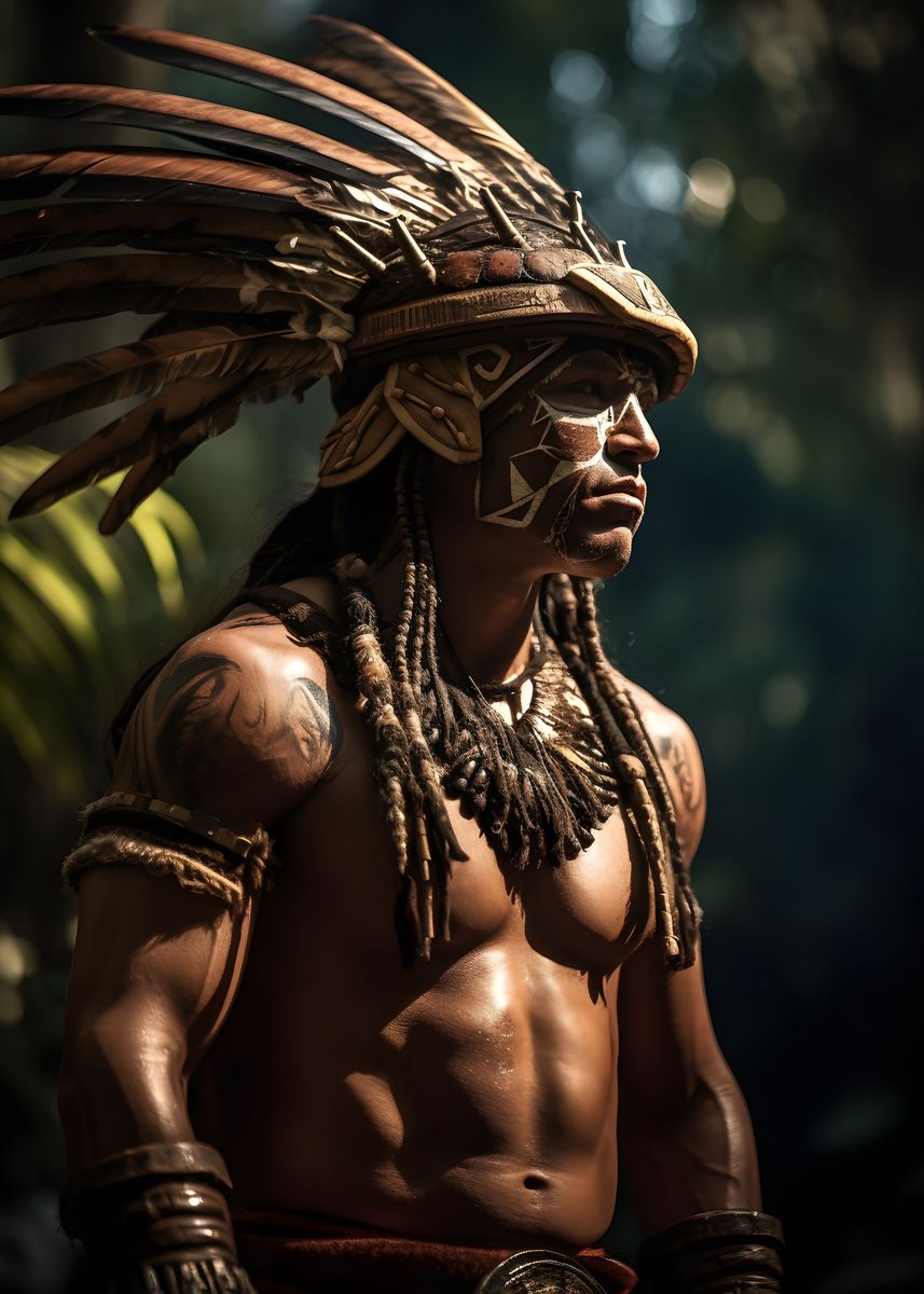 'Mayan Hunter' Poster, picture, metal print, paint by GoodLifeImages ...