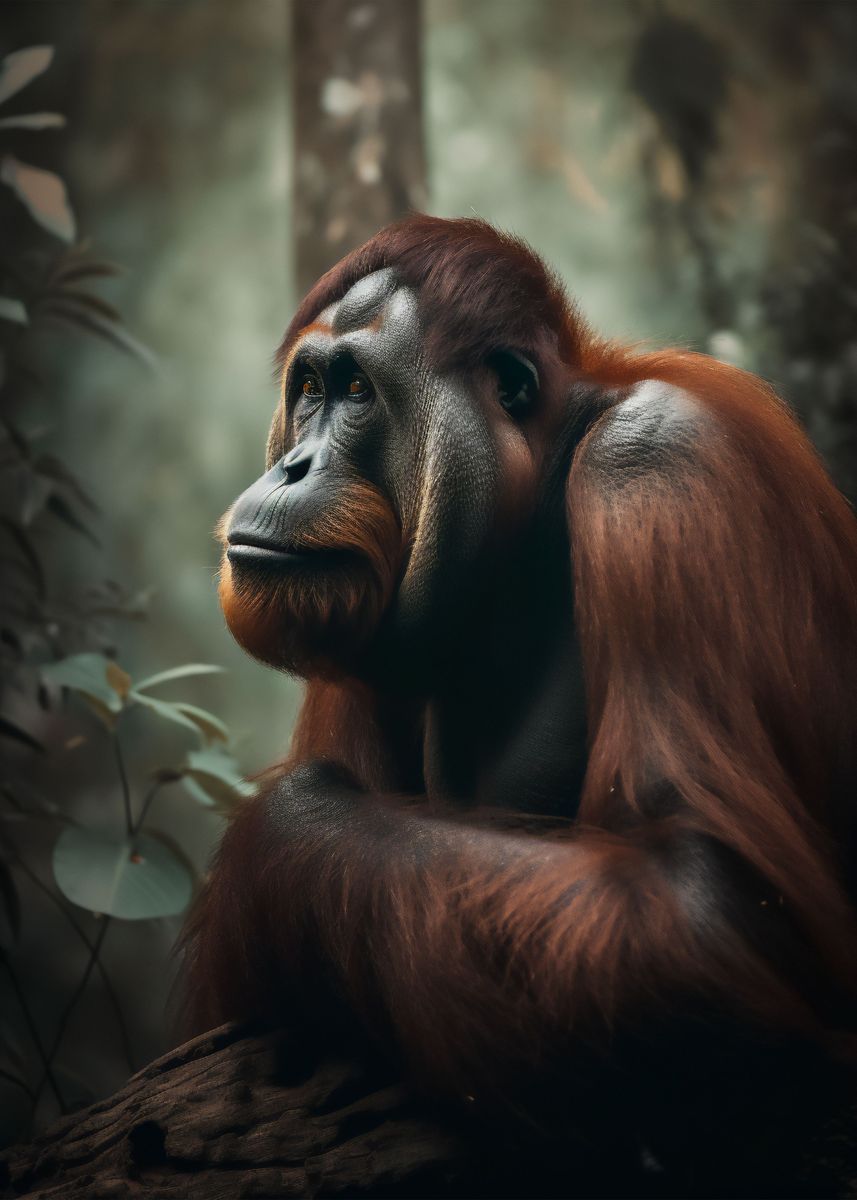 'Orangutan Stare' Poster by Zooscape Wildlife | Displate