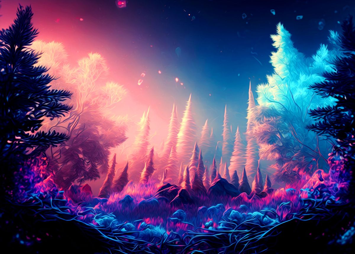 'Colorful Landscape' Poster by Jimmy Rabsi | Displate