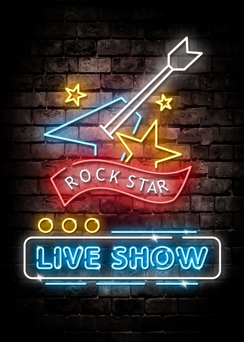 'Rock Star Live Show' Poster, picture, metal print, paint by Agnes ...