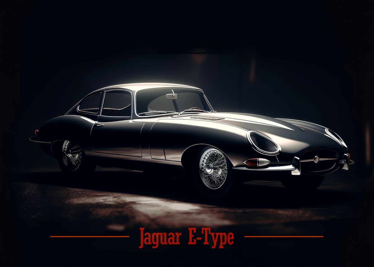 'Jaguar E Type' Poster by Anxhela Sufa | Displate