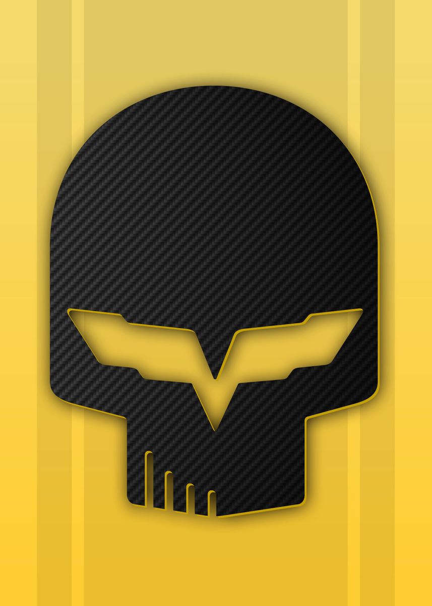 'C6 JAKE SKULL CORVETTE' Poster by Flux Lab | Displate