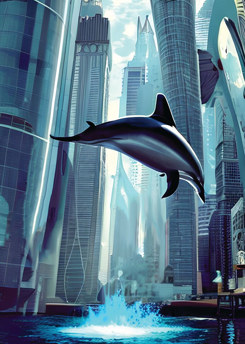 'Cyber Dolphin' Poster, picture, metal print, paint by ExtremeArtists ...