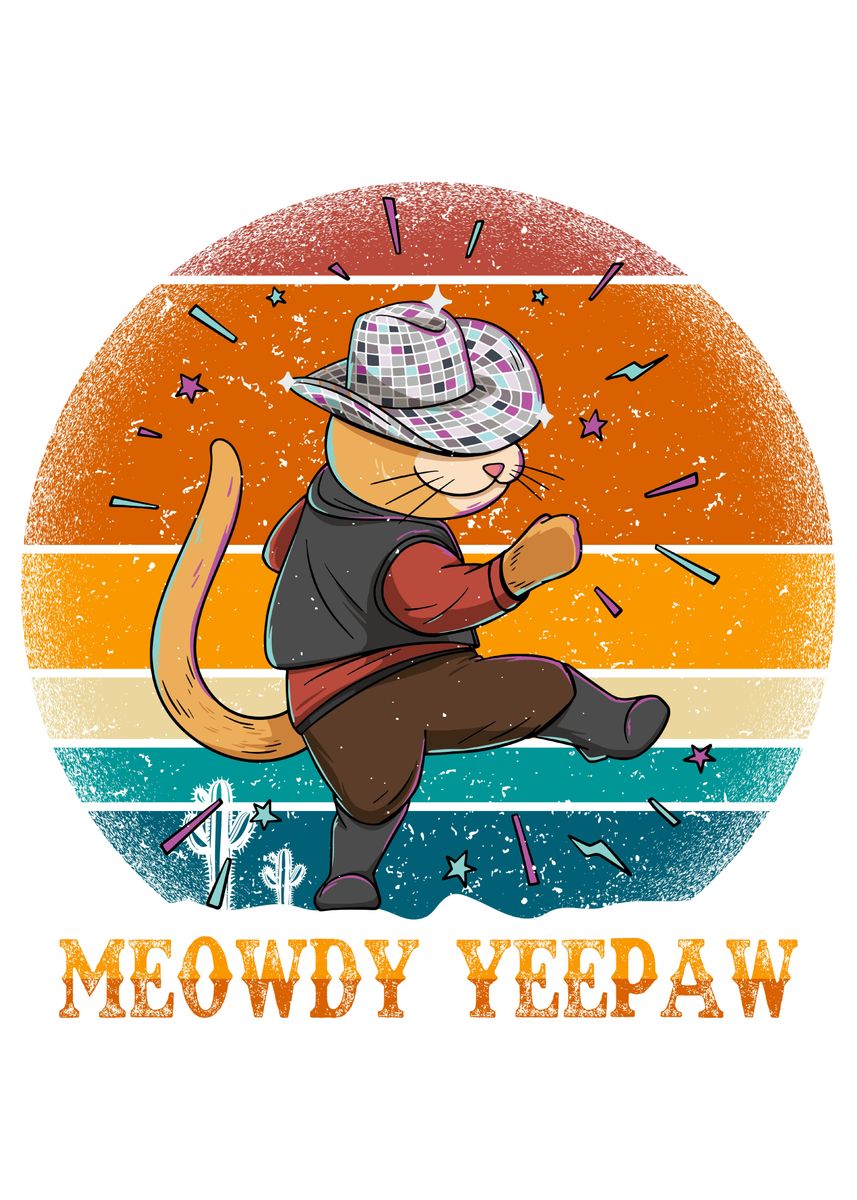 'Western Texas Cat with' Poster, picture, metal print, paint by Michael ...