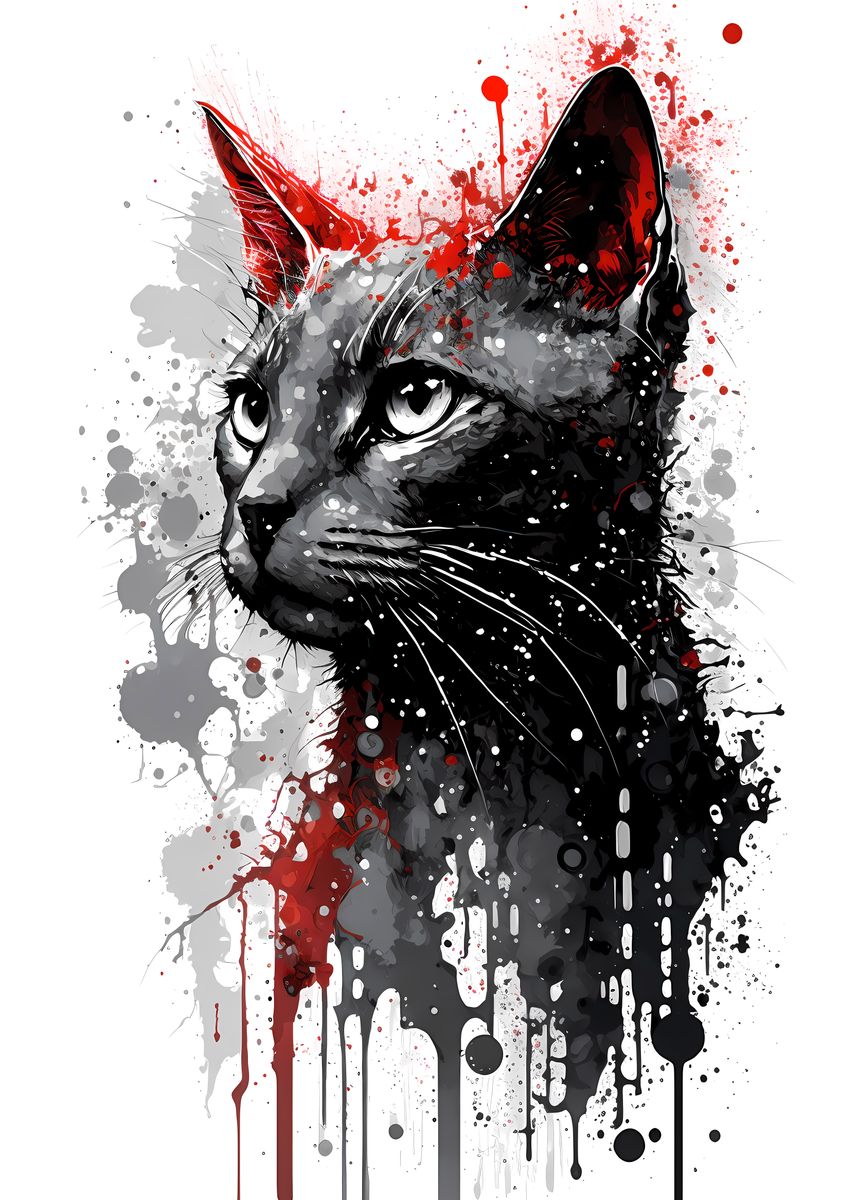 'Russian Blue Portrait' Poster, picture, metal print, paint by ...
