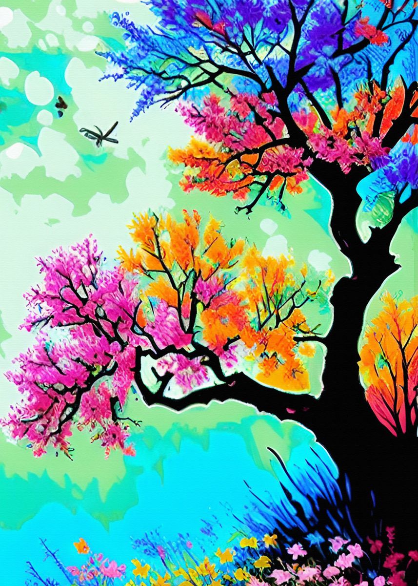 'The Joyful Blossom Tree' Poster by MONLart | Displate