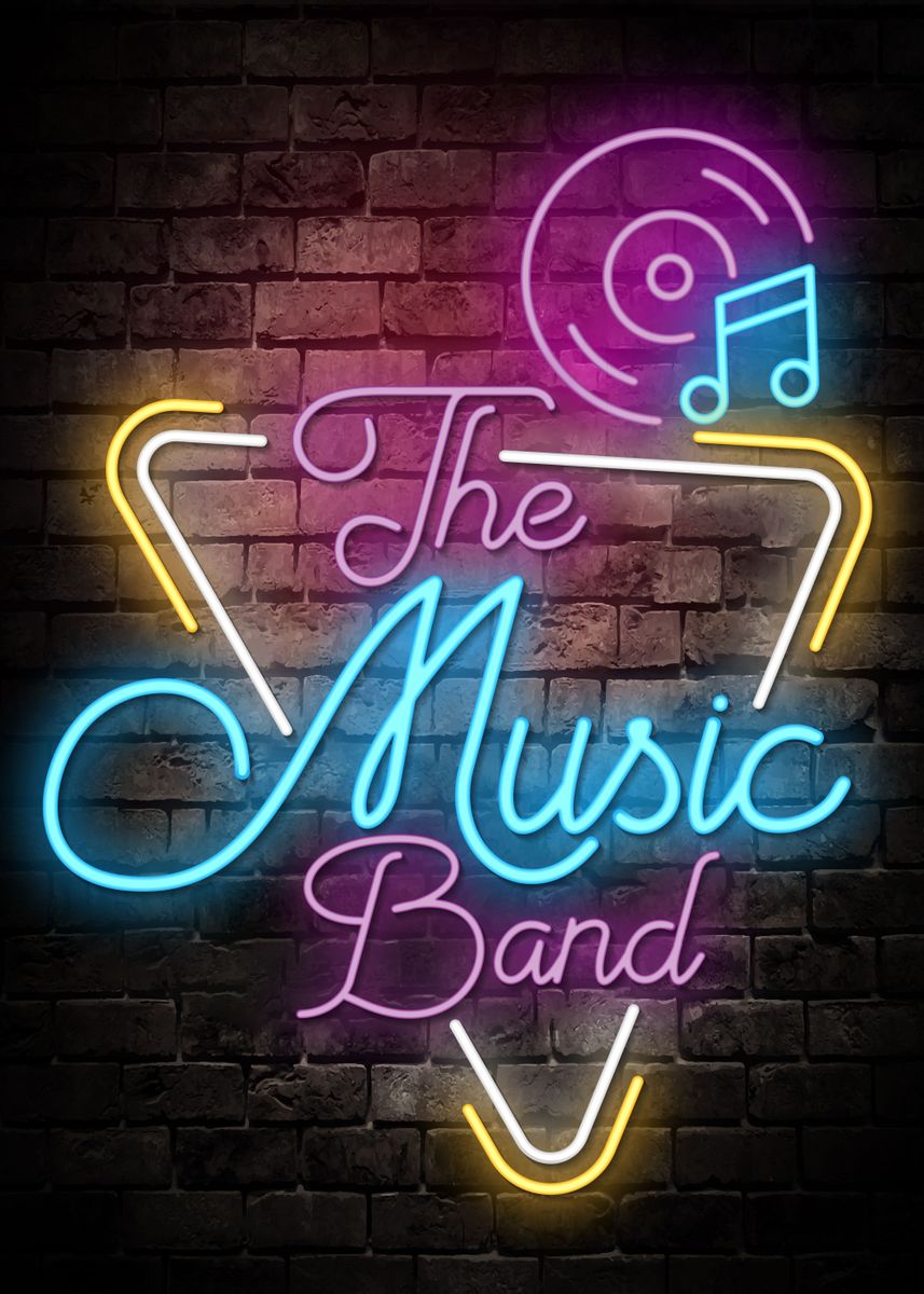 'The Music Bard Neon' Poster, picture, metal print, paint by 5Fine ...