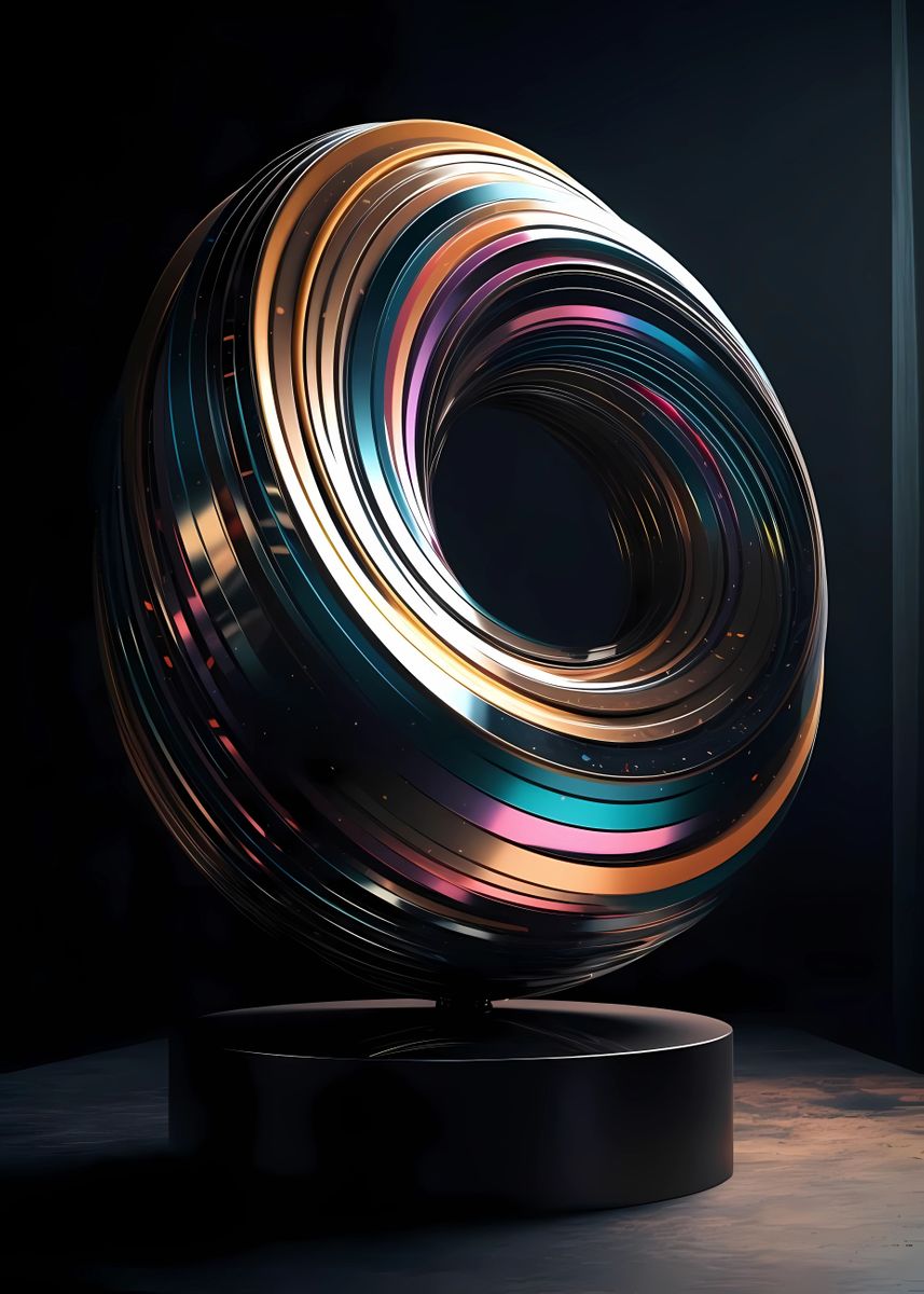 'Spinning Orbit' Poster, picture, metal print, paint by Kn1pz | Displate