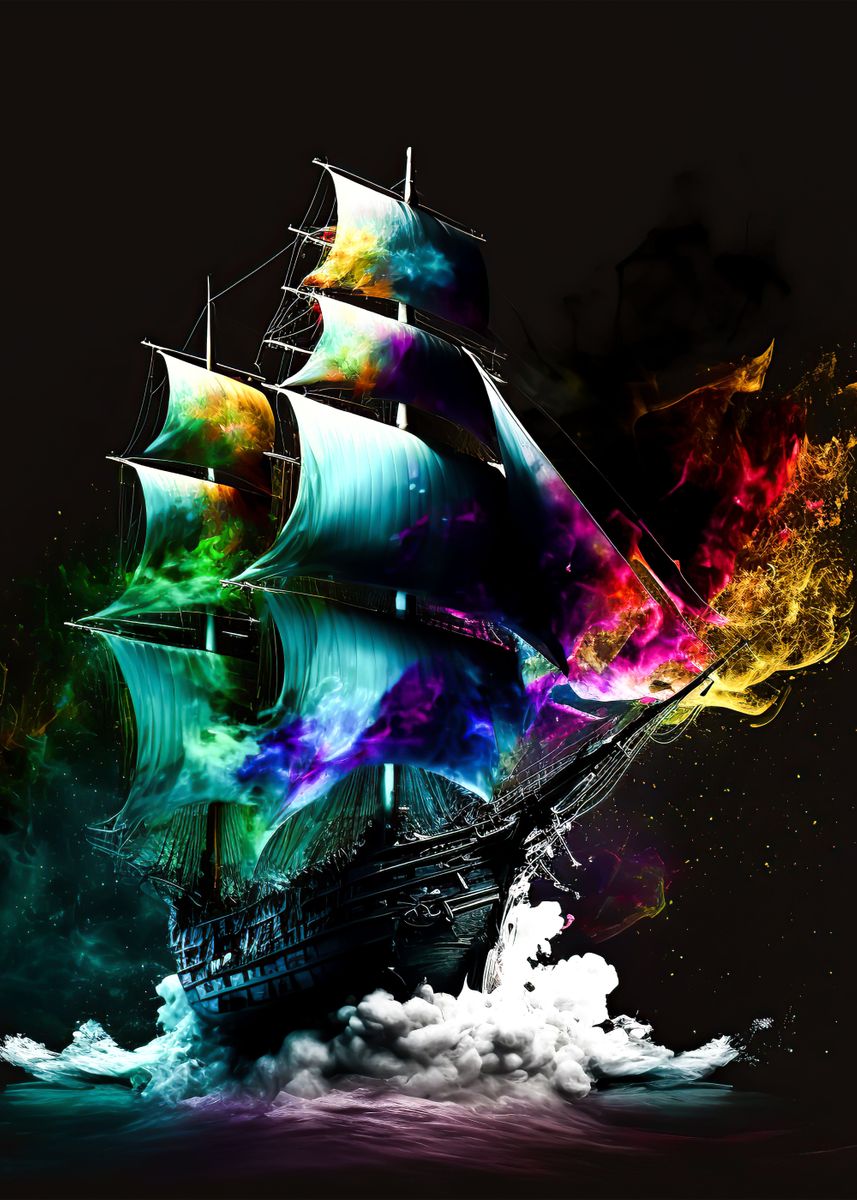 'pirate ship colorful' Poster by Atlas Mcguire | Displate