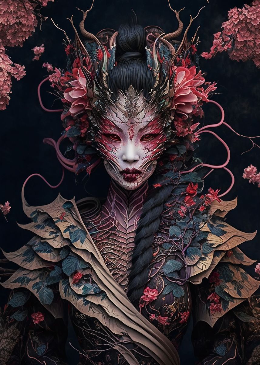'Transfor geisha dragon' Poster, picture, metal print, paint by Graphic ...