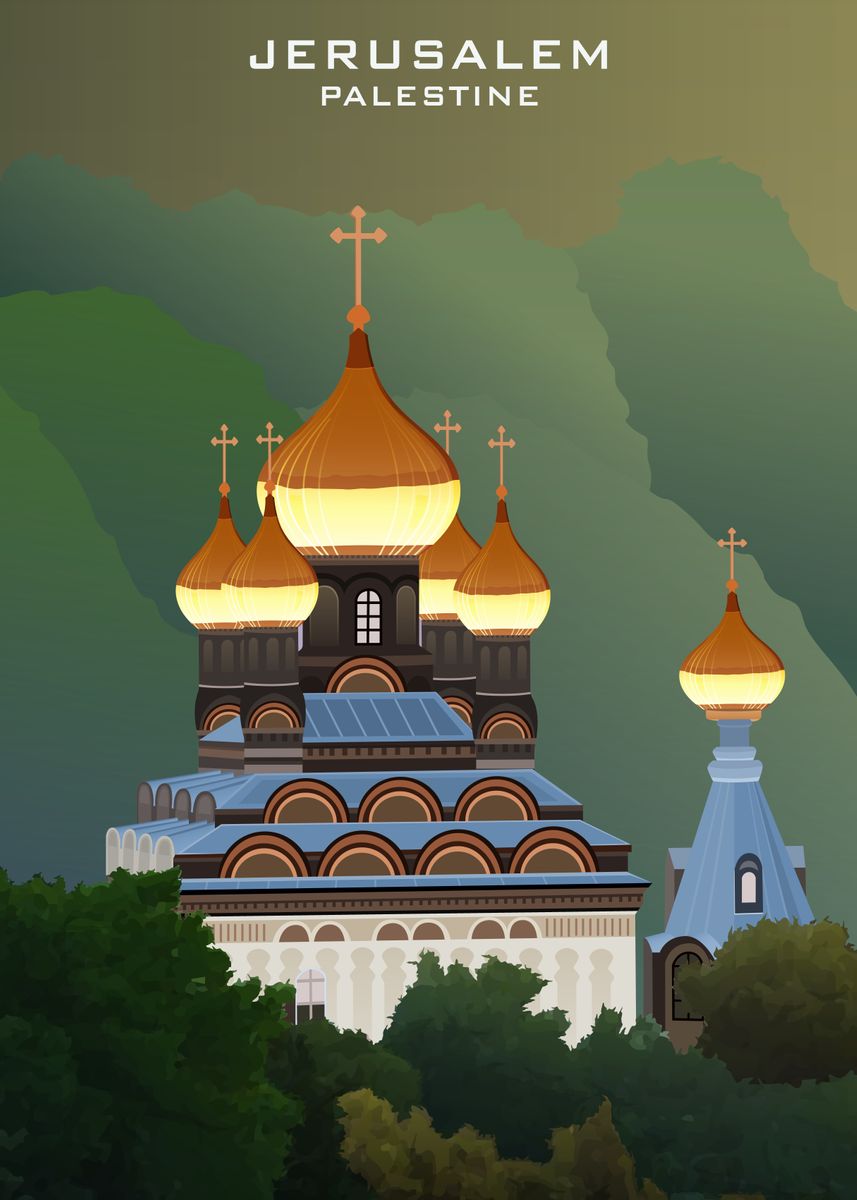 'Jerusalem Palestine Church' Poster, picture, metal print, paint by ...