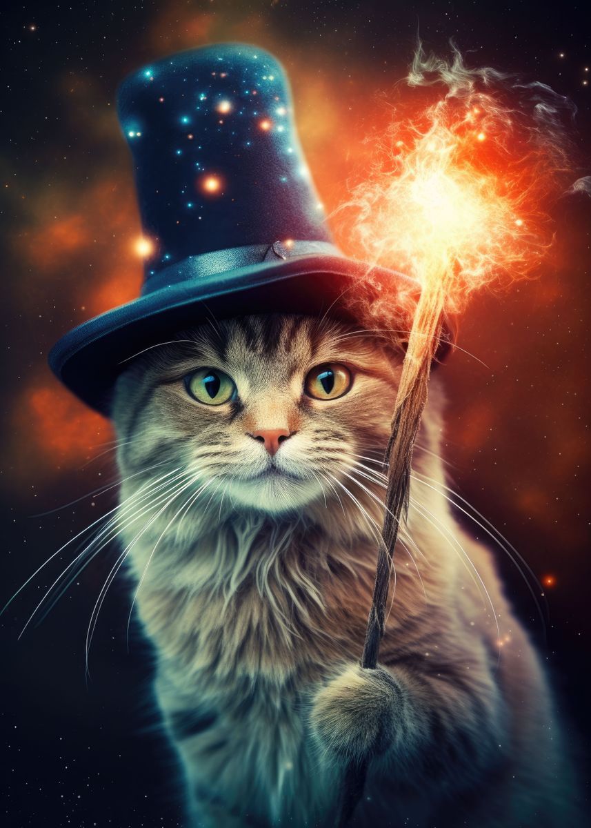 'Wizardry of Cats Meme' Poster, picture, metal print, paint by ...