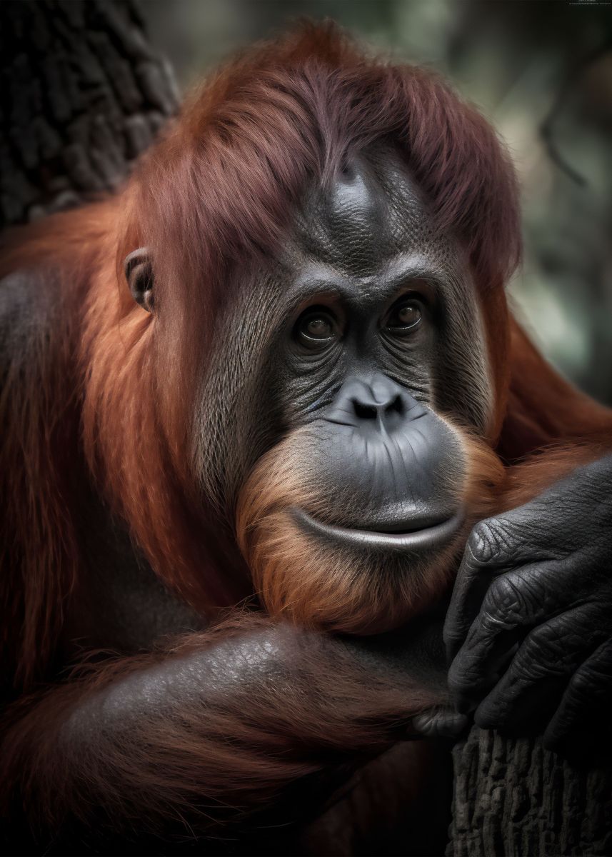'Peaceful Orangutan' Poster by Zooscape Wildlife | Displate