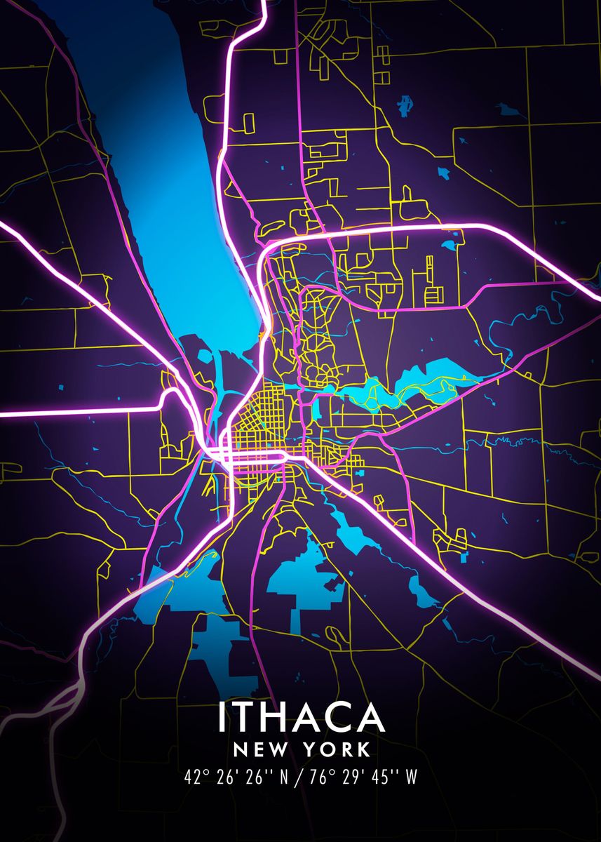 'Ithaca' Poster, picture, metal print, paint by Miracle Studio | Displate