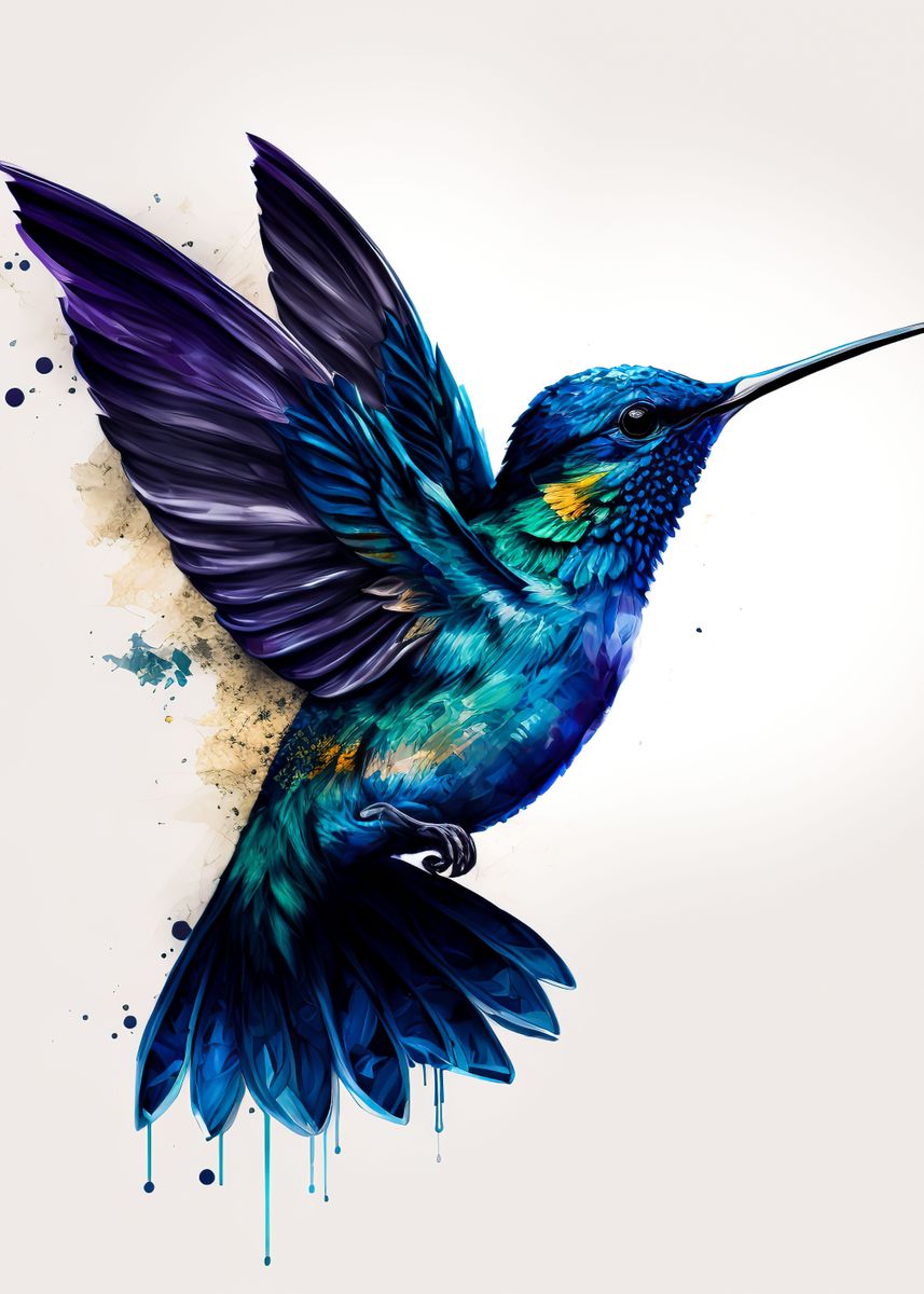 'Watercolor bird' Poster, picture, metal print, paint by Zaydan ...