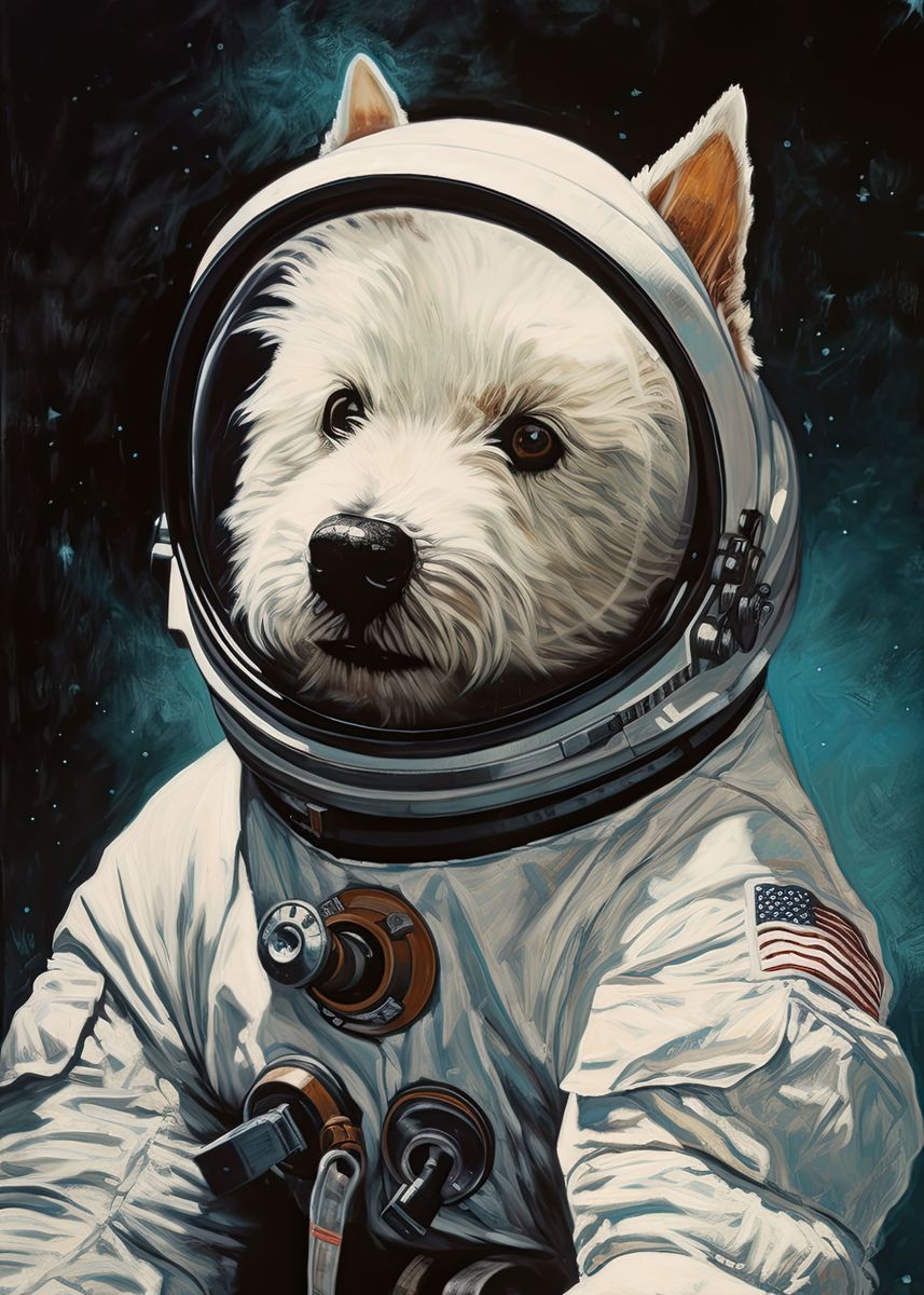 'Westie Dog The Astronaut ' Poster by PetPrints | Displate