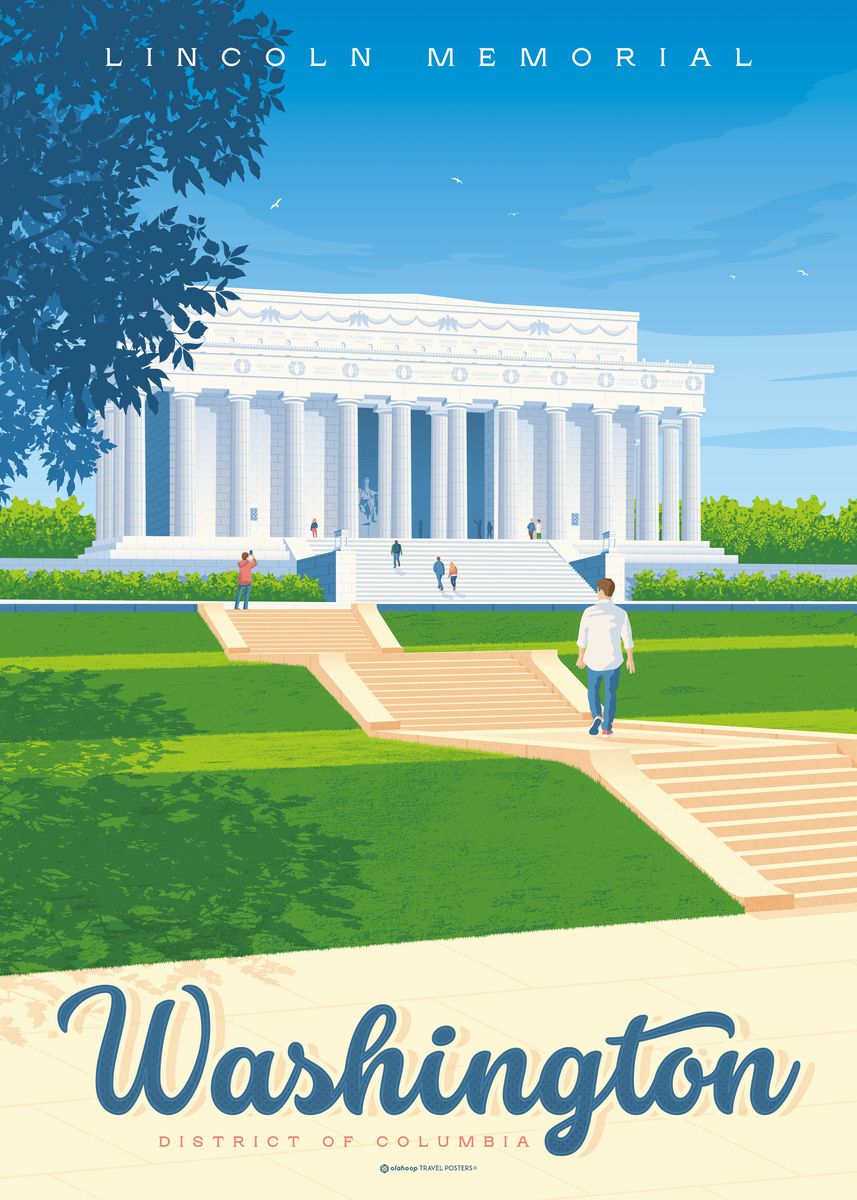 'Washington DC Travel Print' Poster, picture, metal print, paint by ...