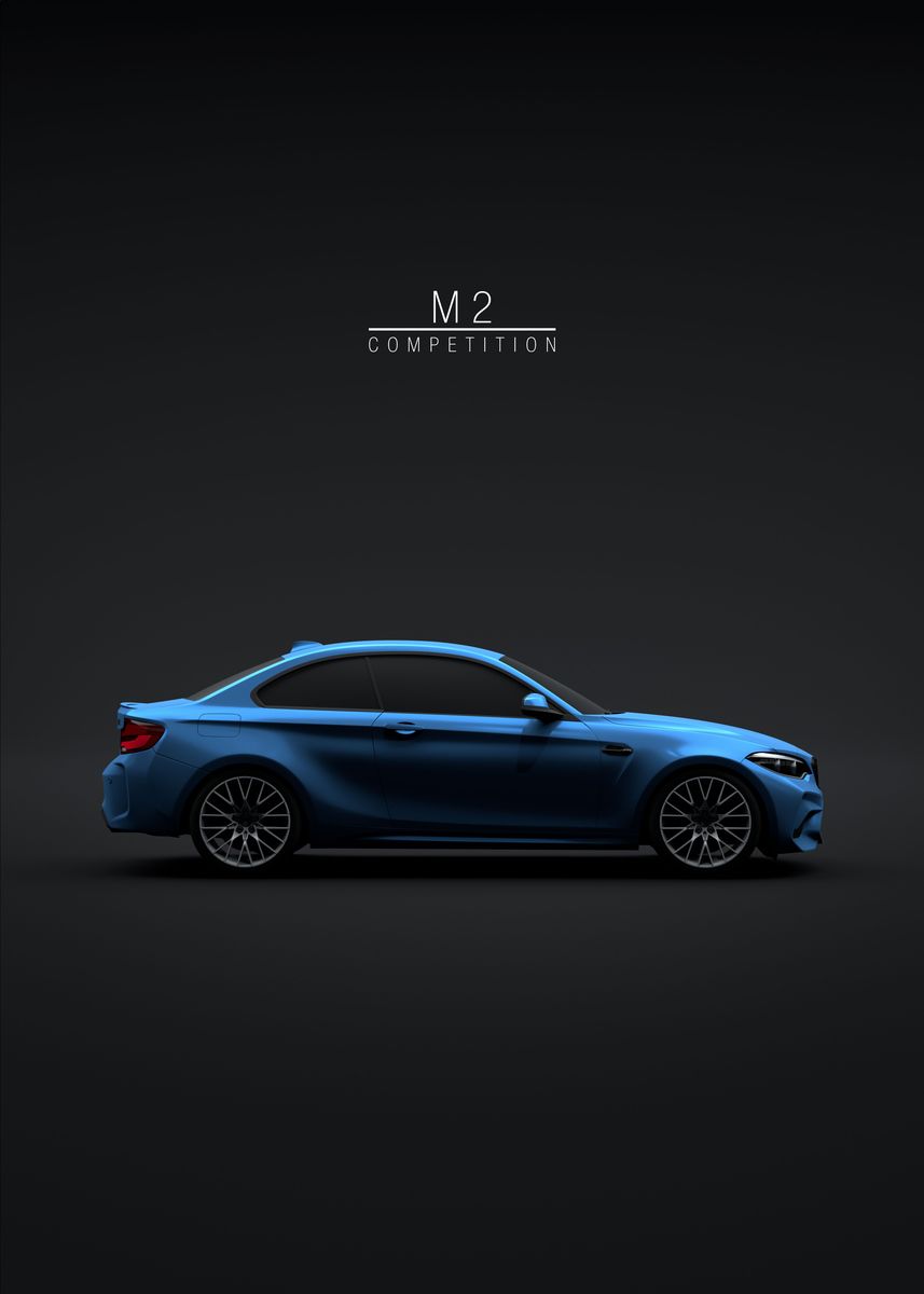 '2019 BMW M2 Compet Blue' Poster, picture, metal print, paint by 21 MXM ...