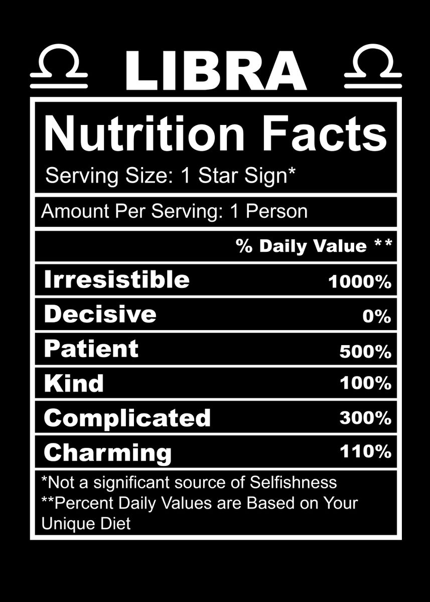 'Libra nutrition' Poster, picture, metal print, paint by Motivational ...