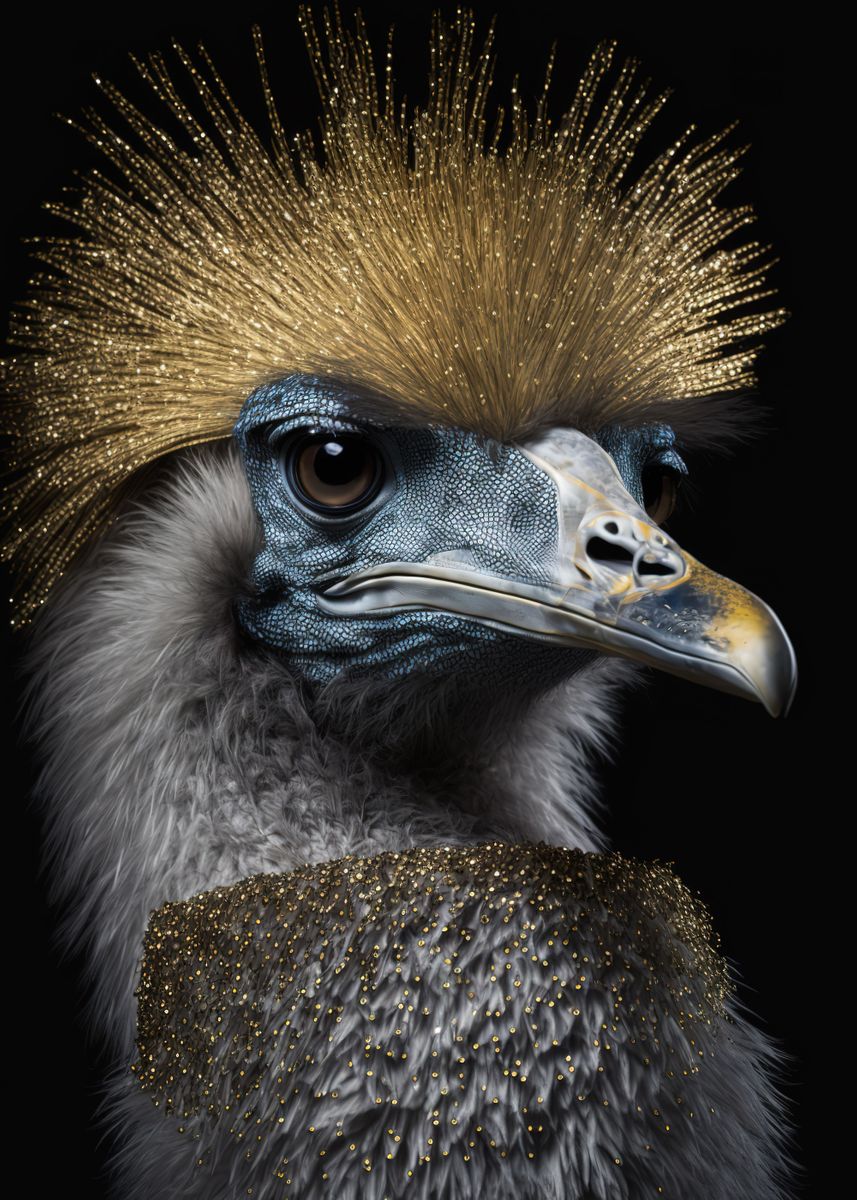 'Ostrich animal' Poster, picture, metal print, paint by MAD SPACE ...