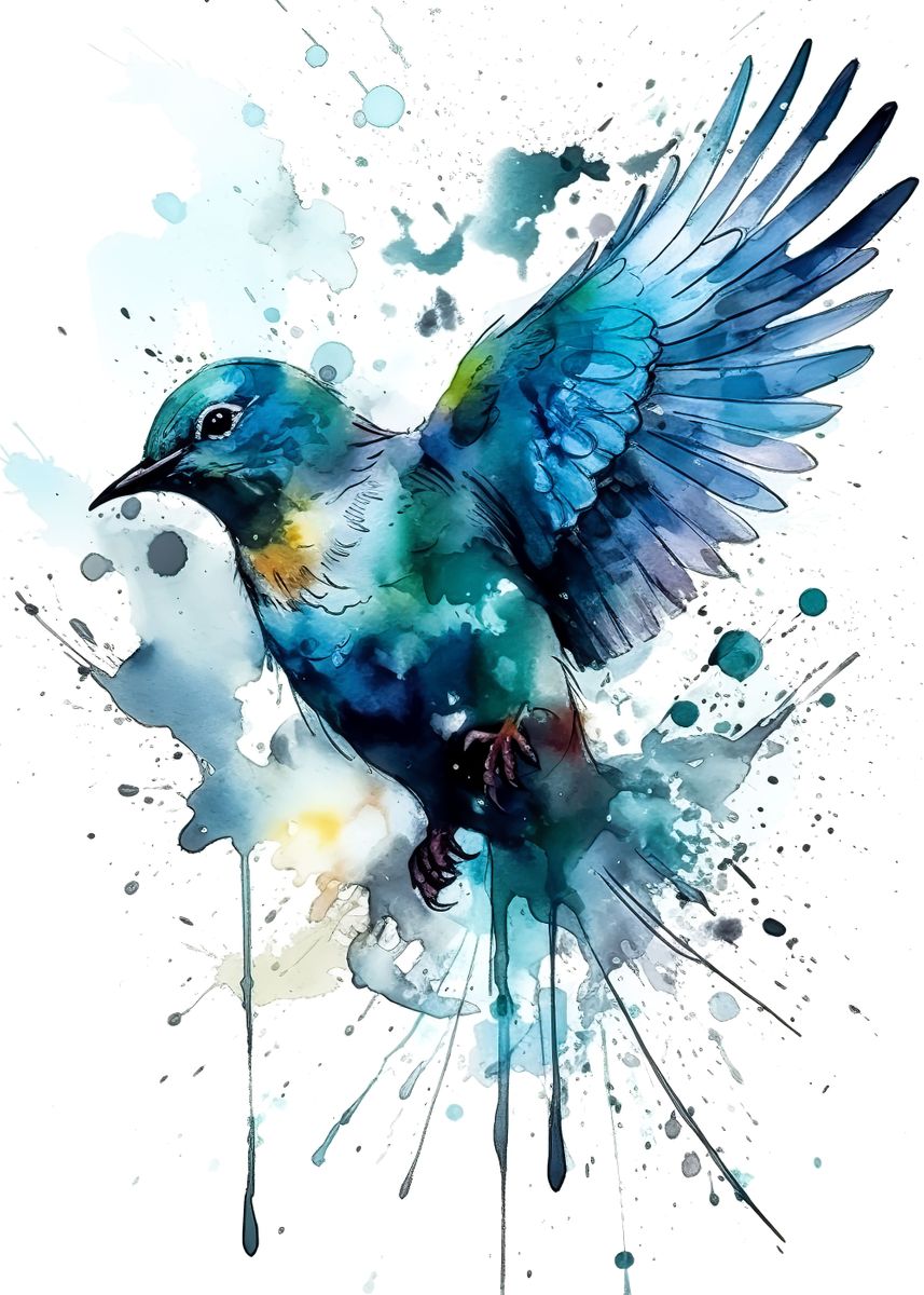 'Watercolor bird' Poster, picture, metal print, paint by Zaydan ...
