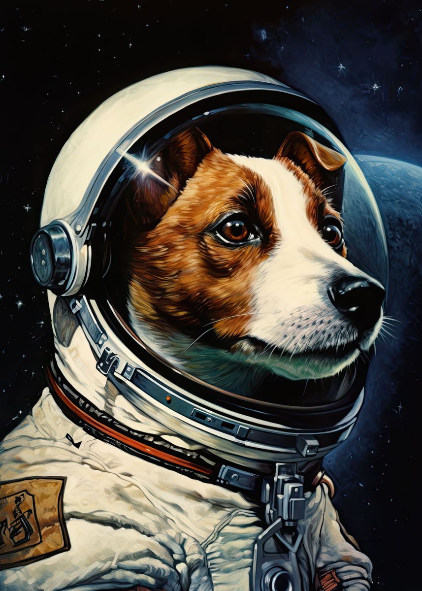 'Jack Russell Terrier Space' Poster, picture, metal print, paint by ...