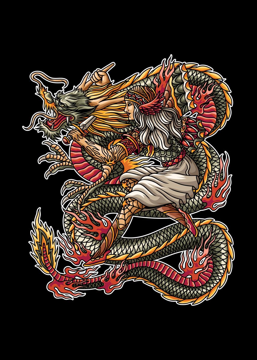'Women Dragon Tattoo ' Poster, picture, metal print, paint by hendra ...