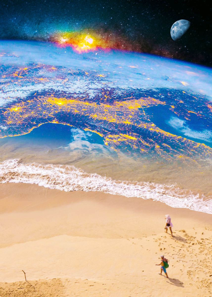 'Surreal Space Holidays' Poster, picture, metal print, paint by Juanjo ...